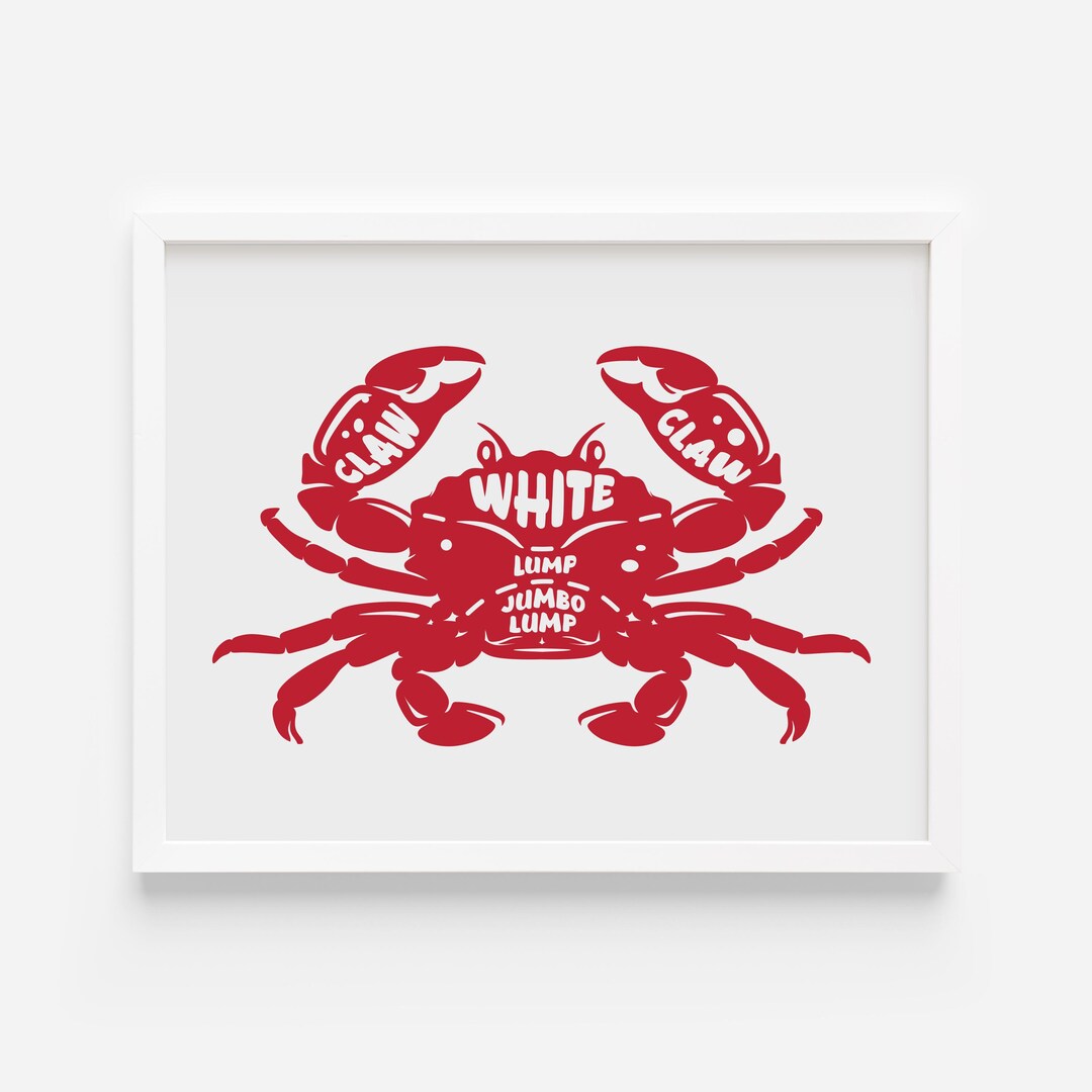 Crab Butcher Meat Cut Chart Svg, Charcuterie Board, Chopping Board ...