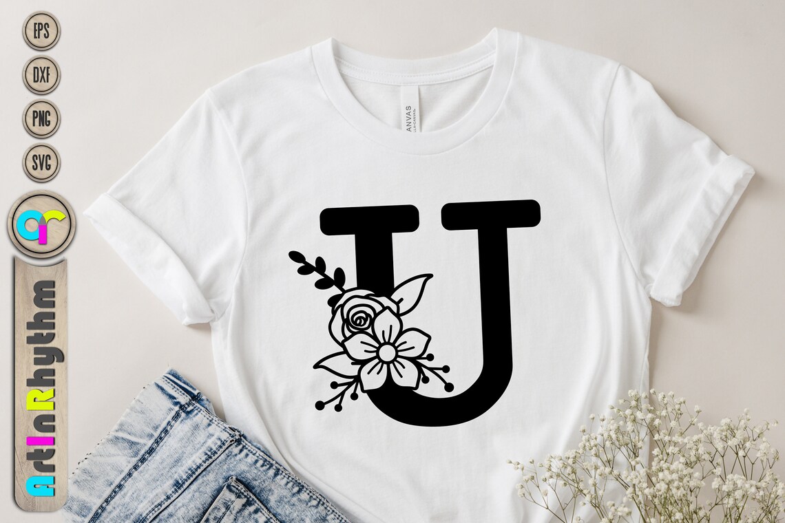Letter U Svg Floral Letter U Alphabet Svg Letter Svg - Etsy