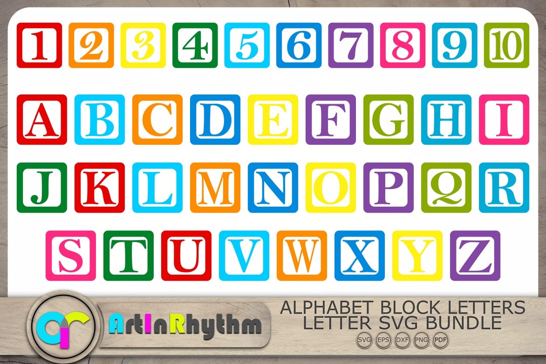 Alphabet Blocks Svg Baby Block Letters Svg Block Numbers - Etsy