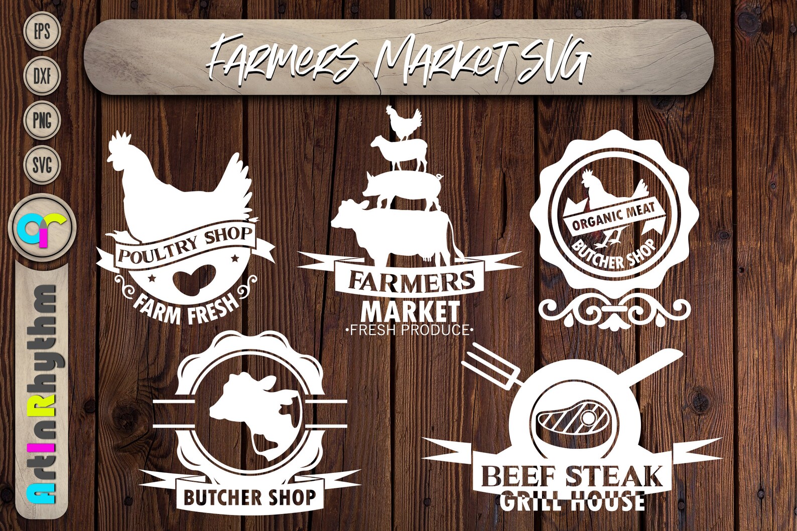 Farmers Market Sign Svg Bundle Poultry Shop Sign Svg Butcher | Etsy