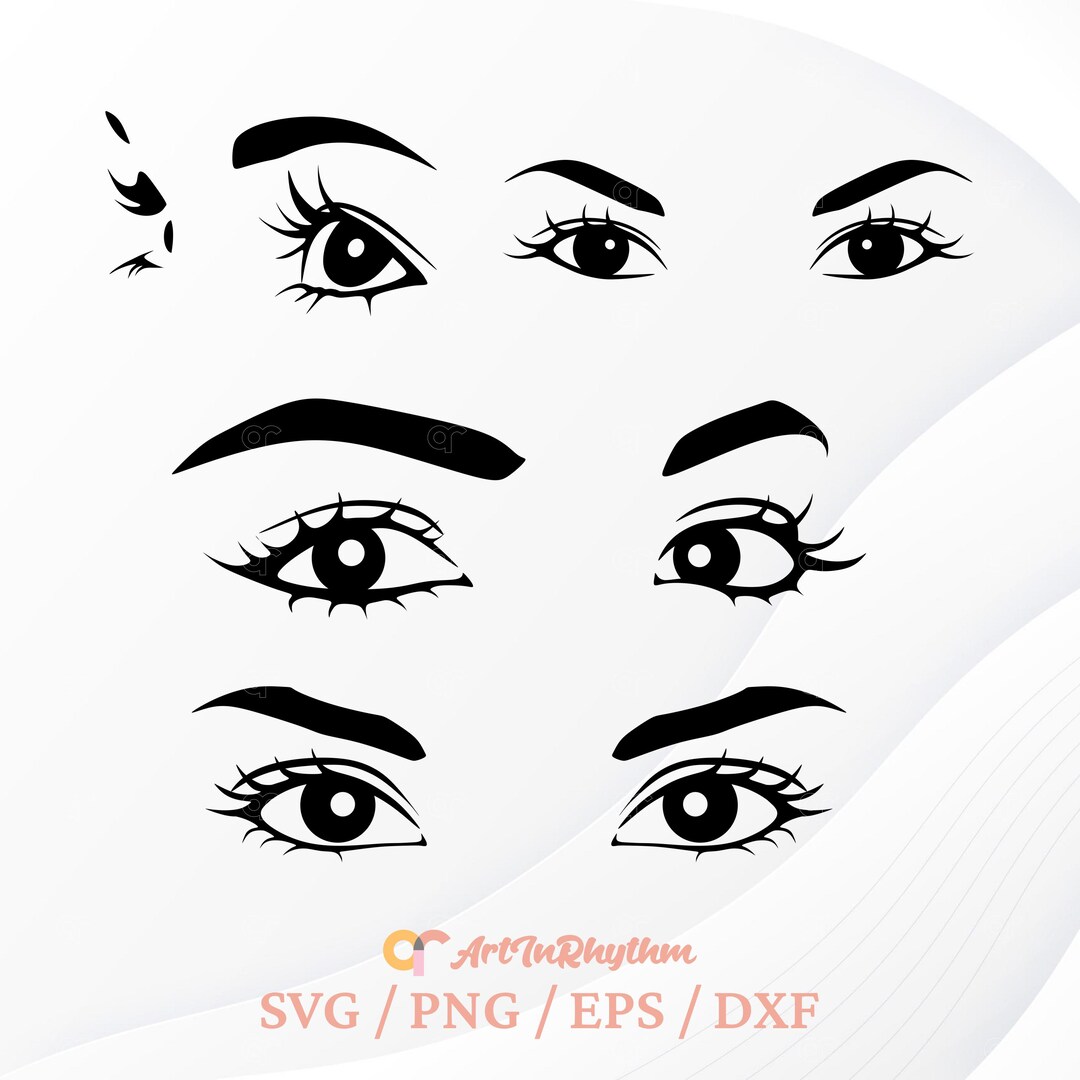 Eyes Svg, Women's Eyes Svg, Eye Lashes Svg, Make up Svg, Eyebrows Svg ...