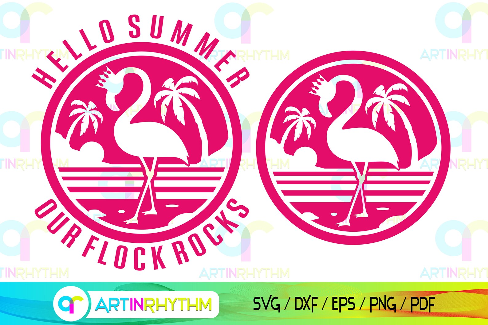 Flamingo Hello Summer SVG Flamingo in Beach Summer Hawaiian - Etsy