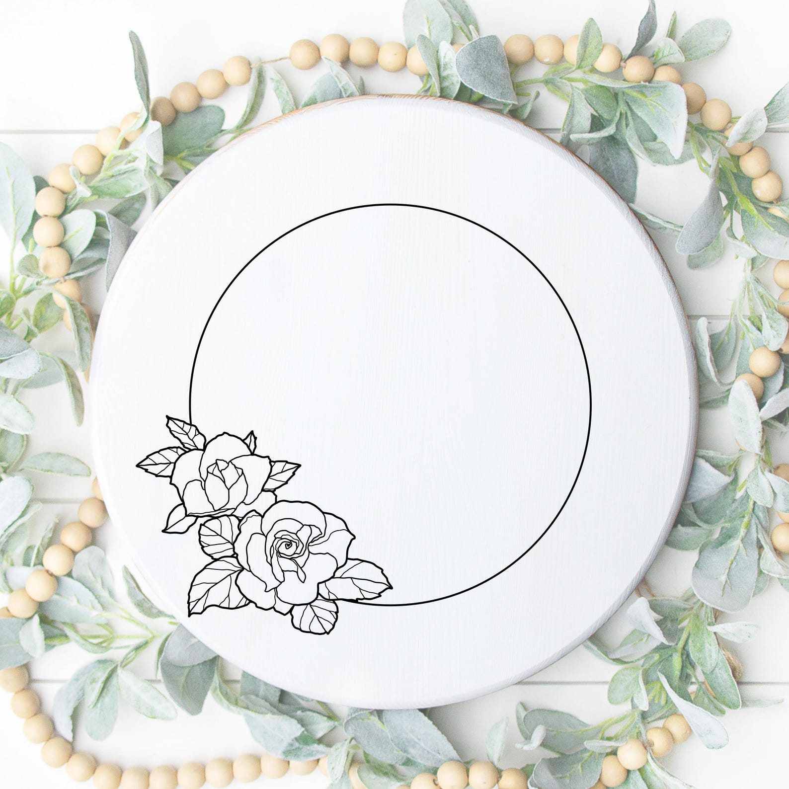 Circle Frame Svg Rose Circle Monogram Svg Rose Wreath Svg Wedding ...