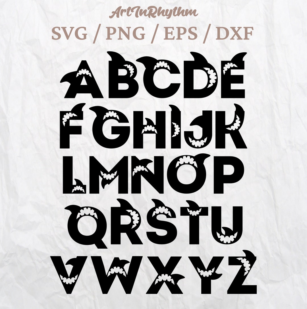 Shark Alphabet Letter Svg Bundle, Kids A-z Alphabet Svg. Shark Letter ...