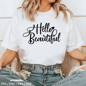 Hello Beautiful Svg, Beautiful Svg, Makeup Quote Svg, Typography Svg ...