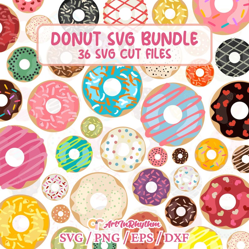 Donuts Svg, Donut Svg Bundle, Doughnuts Svg, Donut Clip Arts, Cute ...