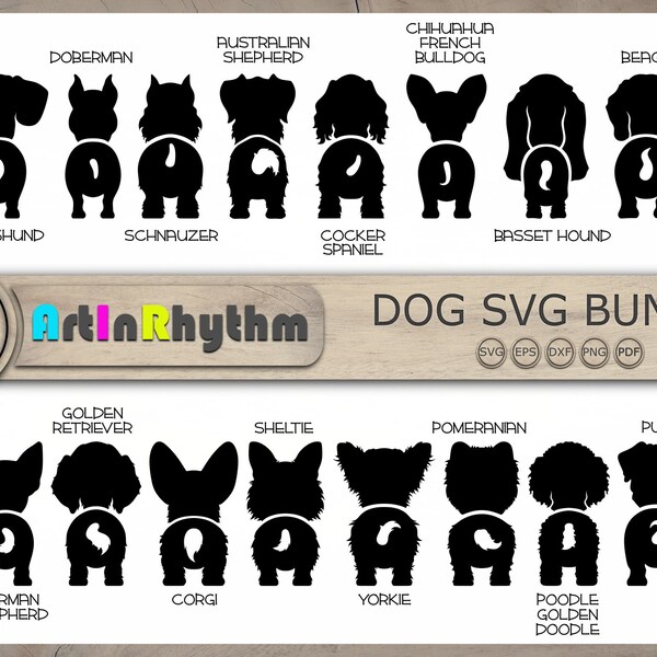 Dog Butt Silhouette Svg - Etsy
