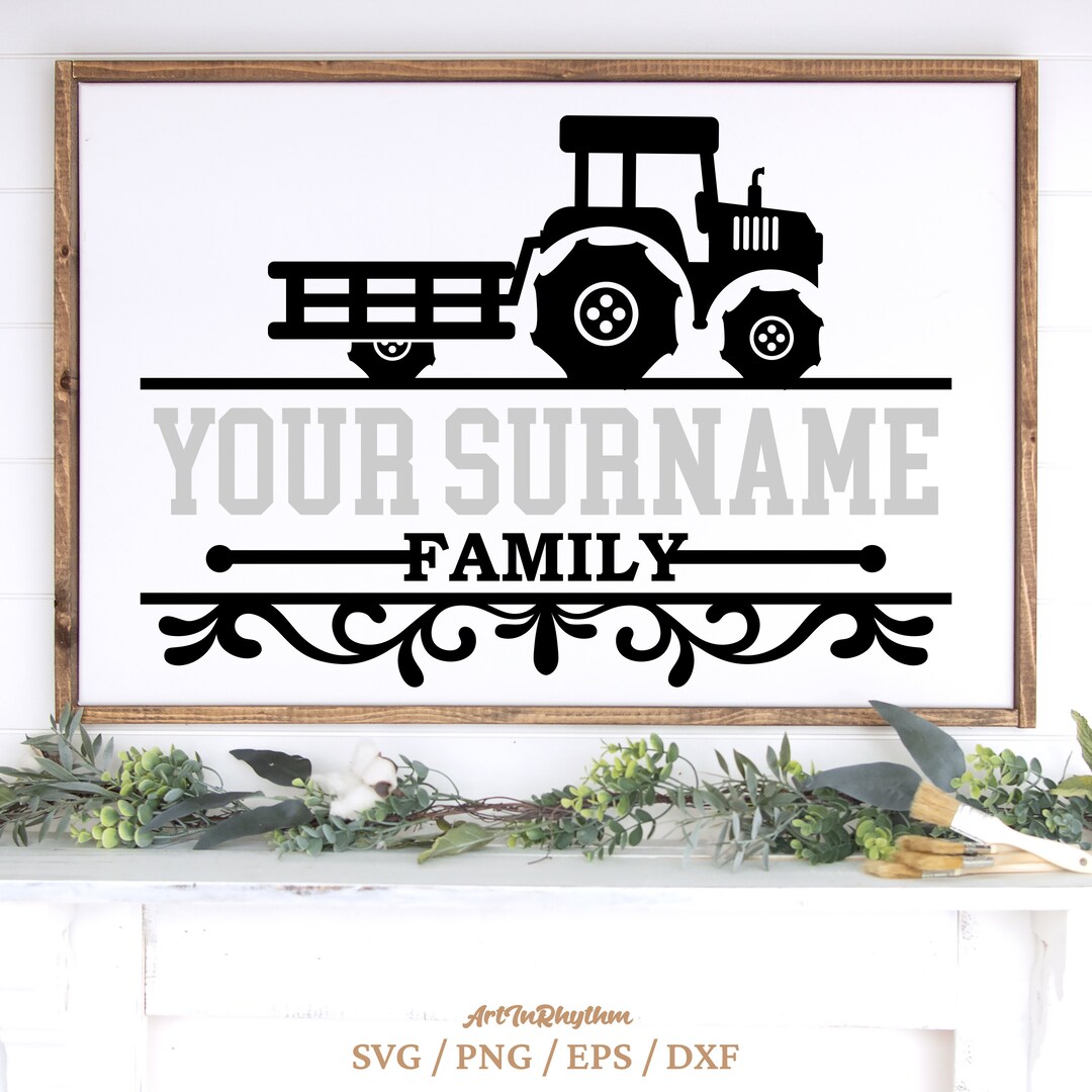 Family Farm Split Monogram, Family Name Svg, Porch Sign Svg, Farmhouse ...