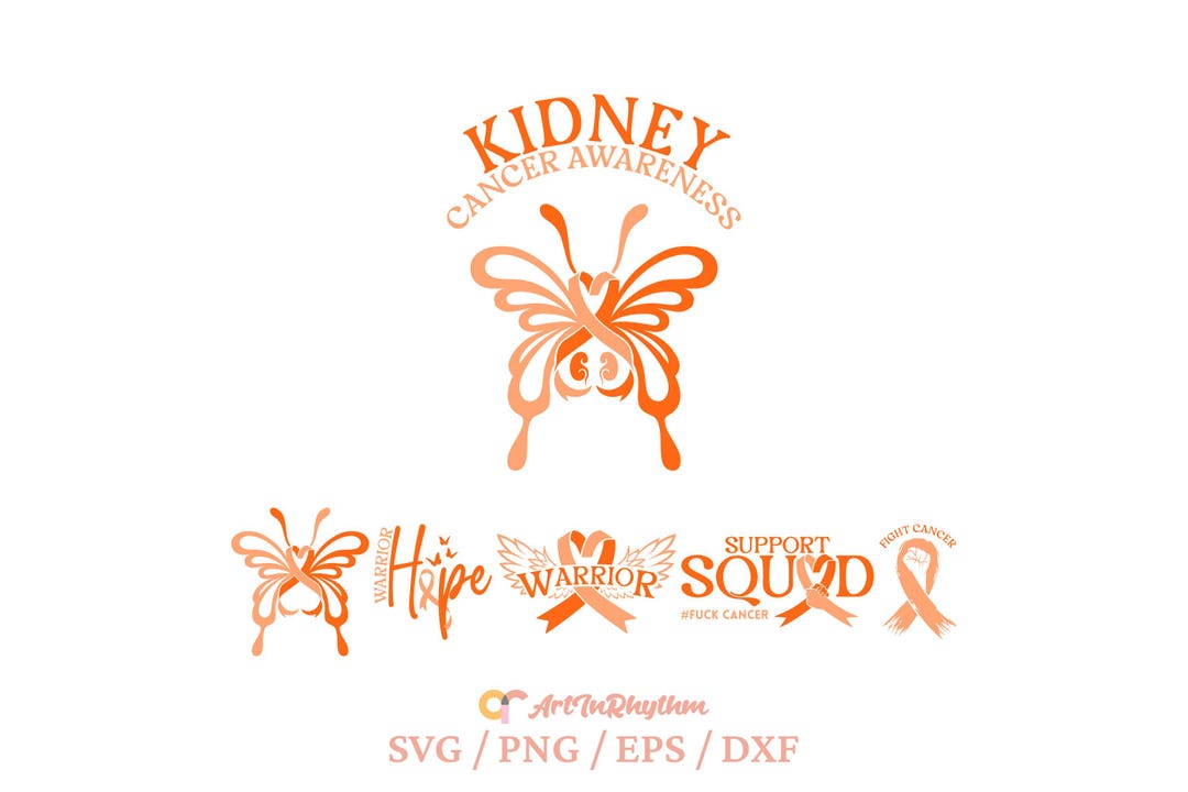 Kidney Cancer Awareness Ribbon Svg, Renal Cell Carcinoma Svg, Kidney ...