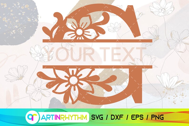 Split Letter G Monogram Svg Letter G Monogram Svg Floral - Etsy