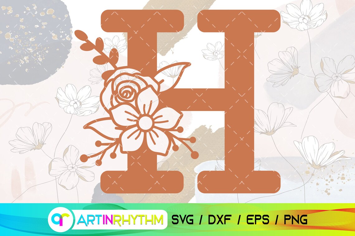 Letter H Svg Floral Letter H Alphabet Svg Letter Svg - Etsy