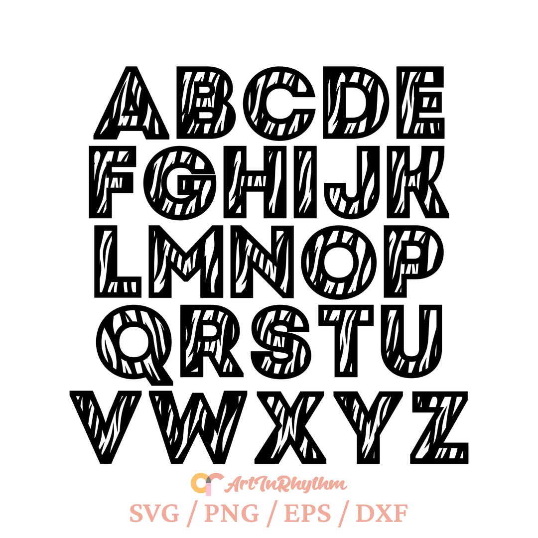 Tiger Print Svg, Tiger Print Alphabet Svg Bundle, Tiger Print Alphabet ...