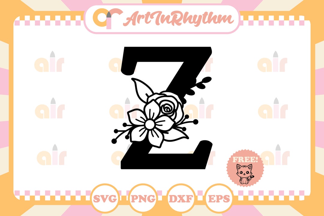 Letter Z Svg Floral Letter Z Alphabet Svg Letter Svg - Etsy