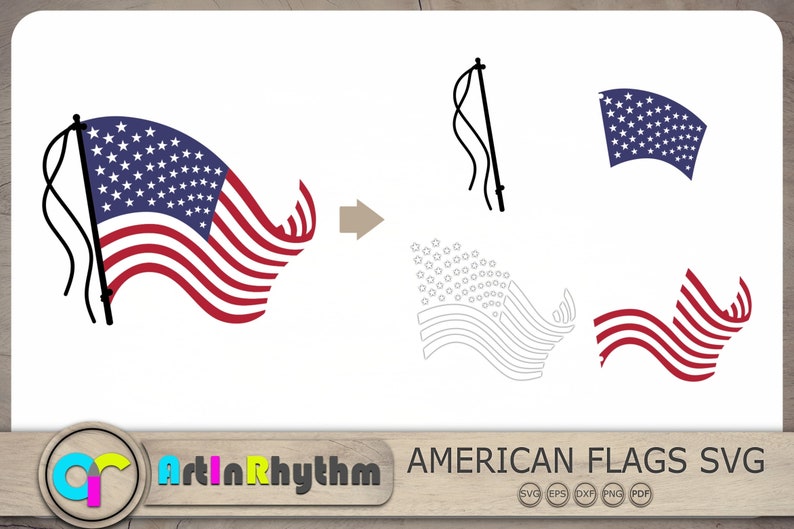 American Flag Svg Bundle US Flag Svg Cut Files 4th of July - Etsy