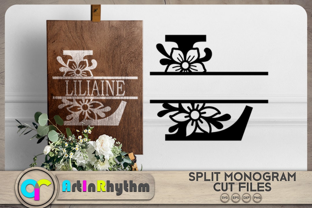 Split Letter L Monogram Svg Letter L Monogram Svg Floral - Etsy