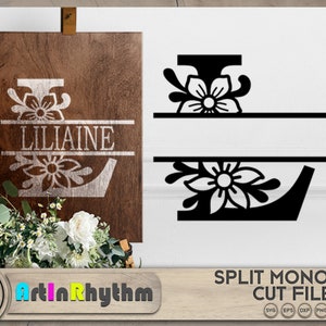 Split Letter L Monogram Svg Letter L Monogram Svg Floral - Etsy