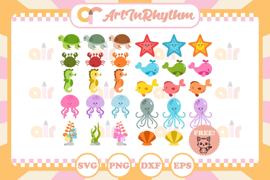 Sea Creature Svg Files Sea Creature Svg Bundle Sea Creatures - Etsy