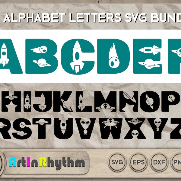 Ufo alphabets svg - Etsy.de