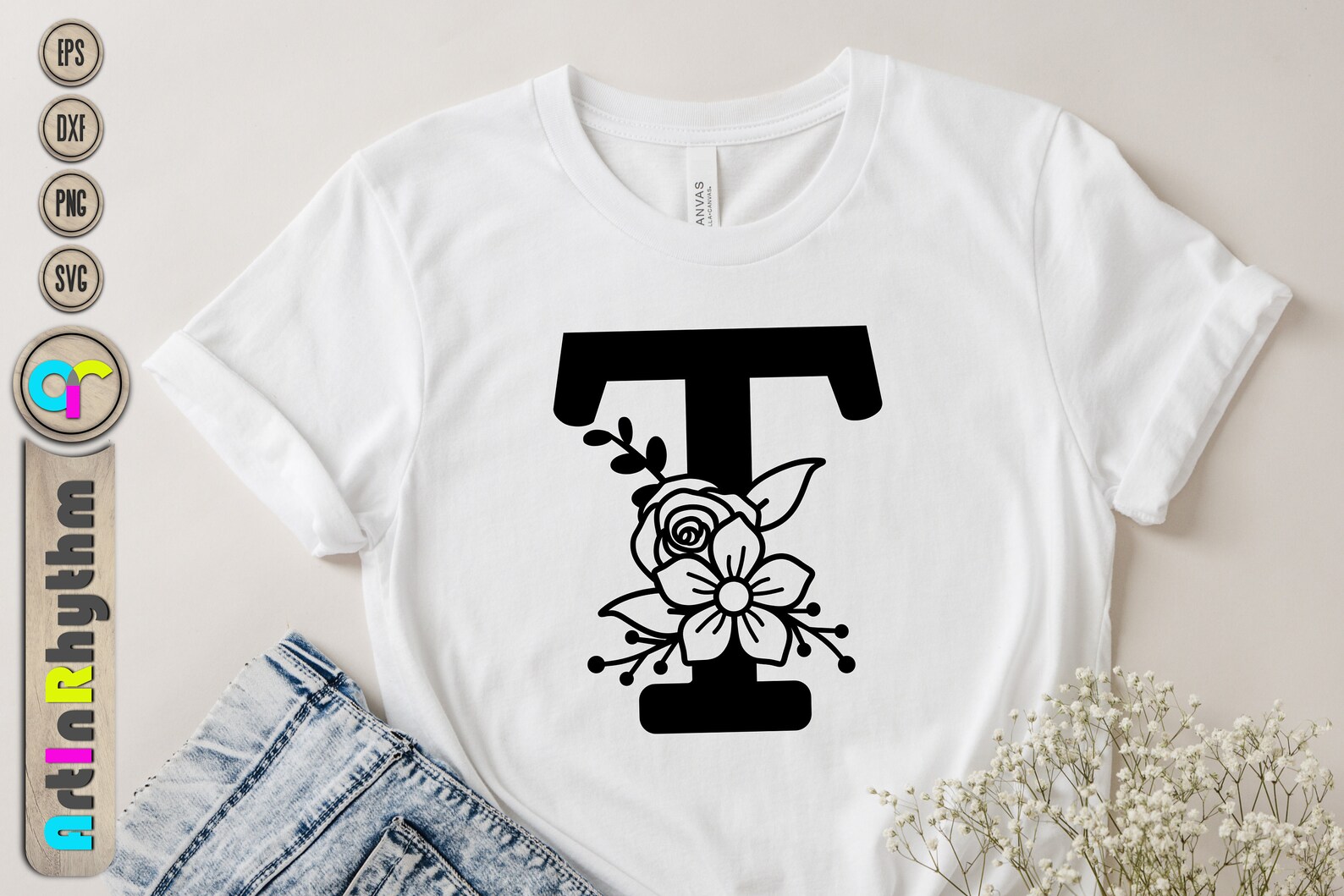 Letter T Svg Floral Letter T Alphabet Svg Letter Svg - Etsy