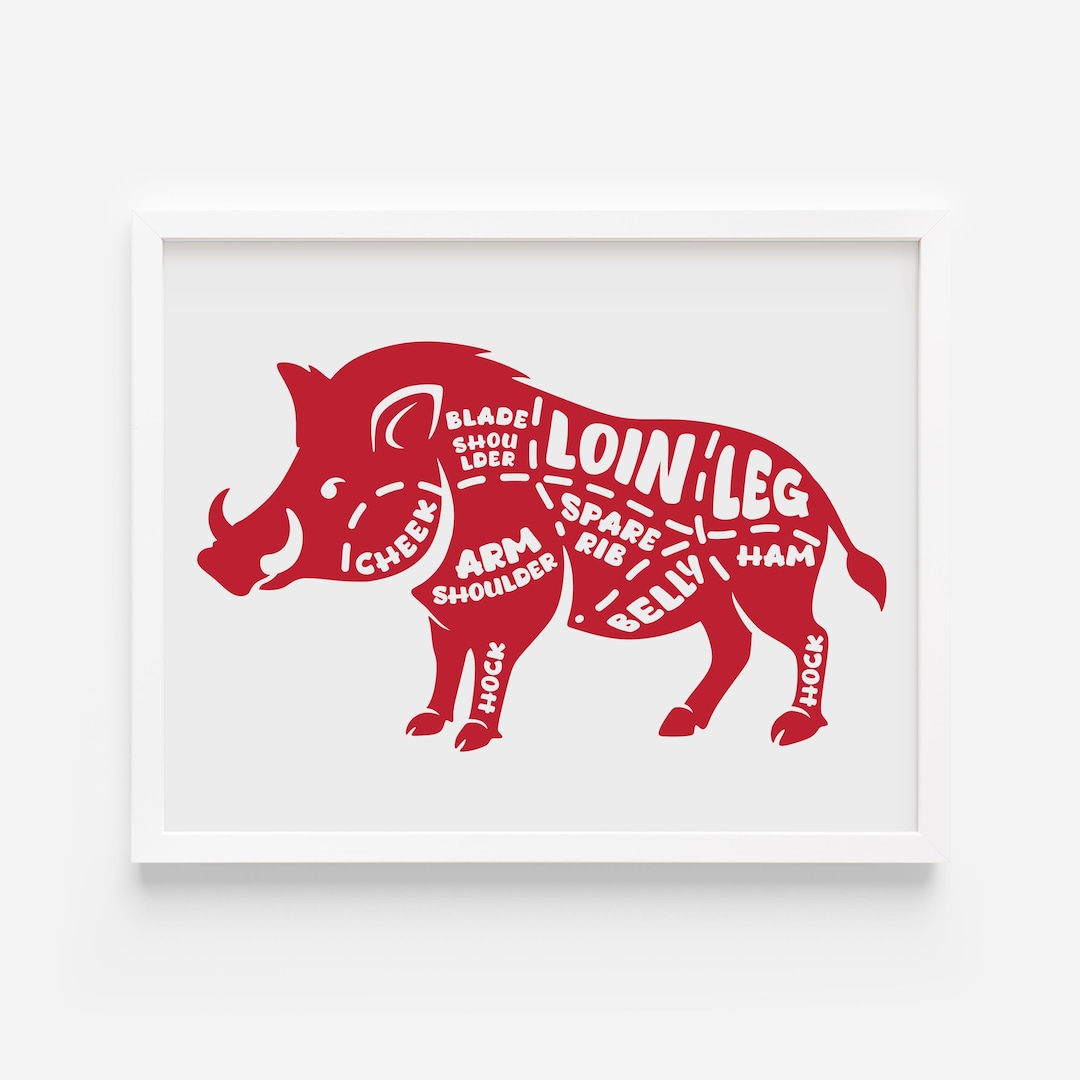 Boar Butcher Meat Cut Chart Svg, Charcuterie Board, Chopping Board ...