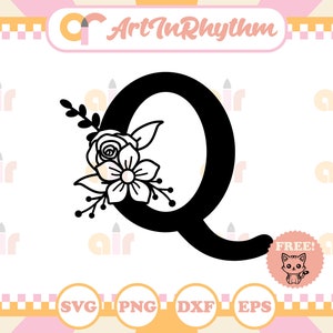 Letter Q Svg, Floral Letter Q, Alphabet Svg, Letter Svg, Letter ...