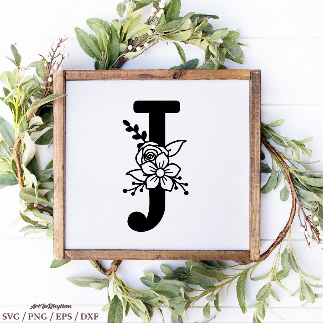 Letter J Svg, Floral Letter J, Alphabet Svg, Letter Svg, Letter ...