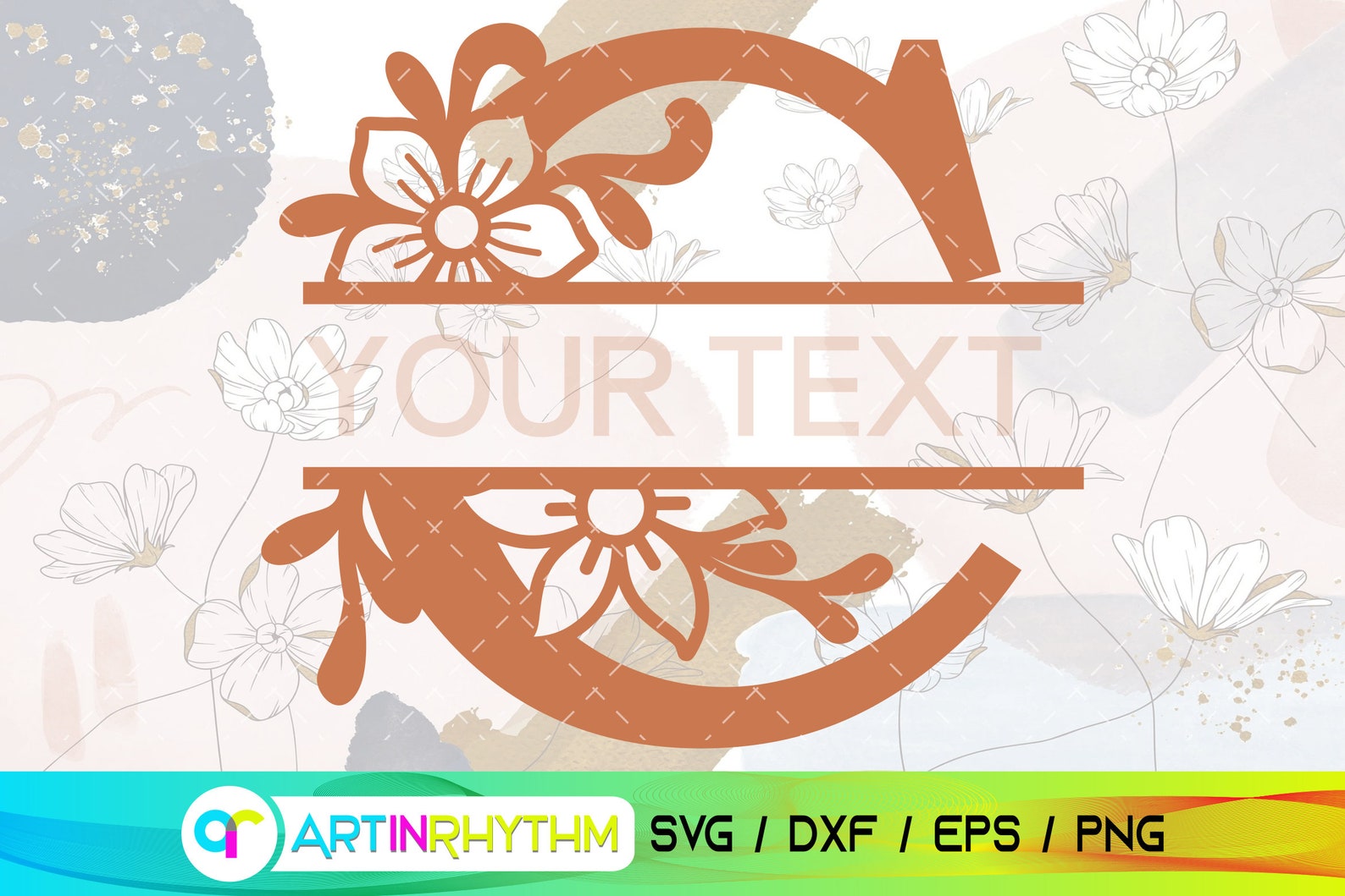 Split Letter C Monogram Svg Letter C Monogram Svg Floral - Etsy