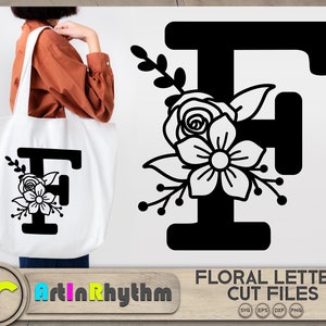 Letter F Svg Floral Letter F Alphabet Svg Letter Svg - Etsy