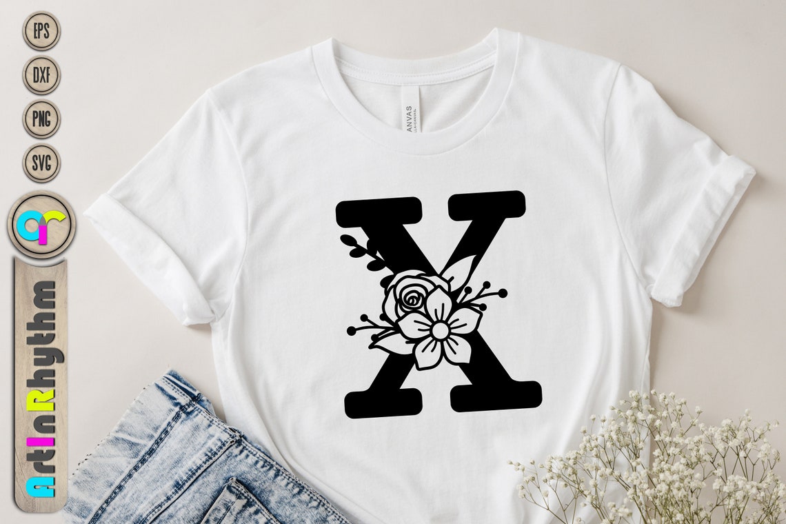Letter X Svg Floral Letter X Alphabet Svg Letter Svg | Etsy