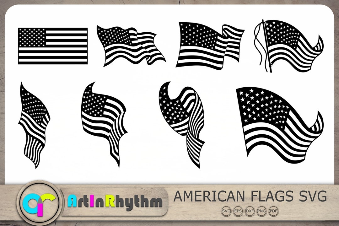 American Flag Svg Bundle Us Flags Svg Usa Flags Svg Etsy