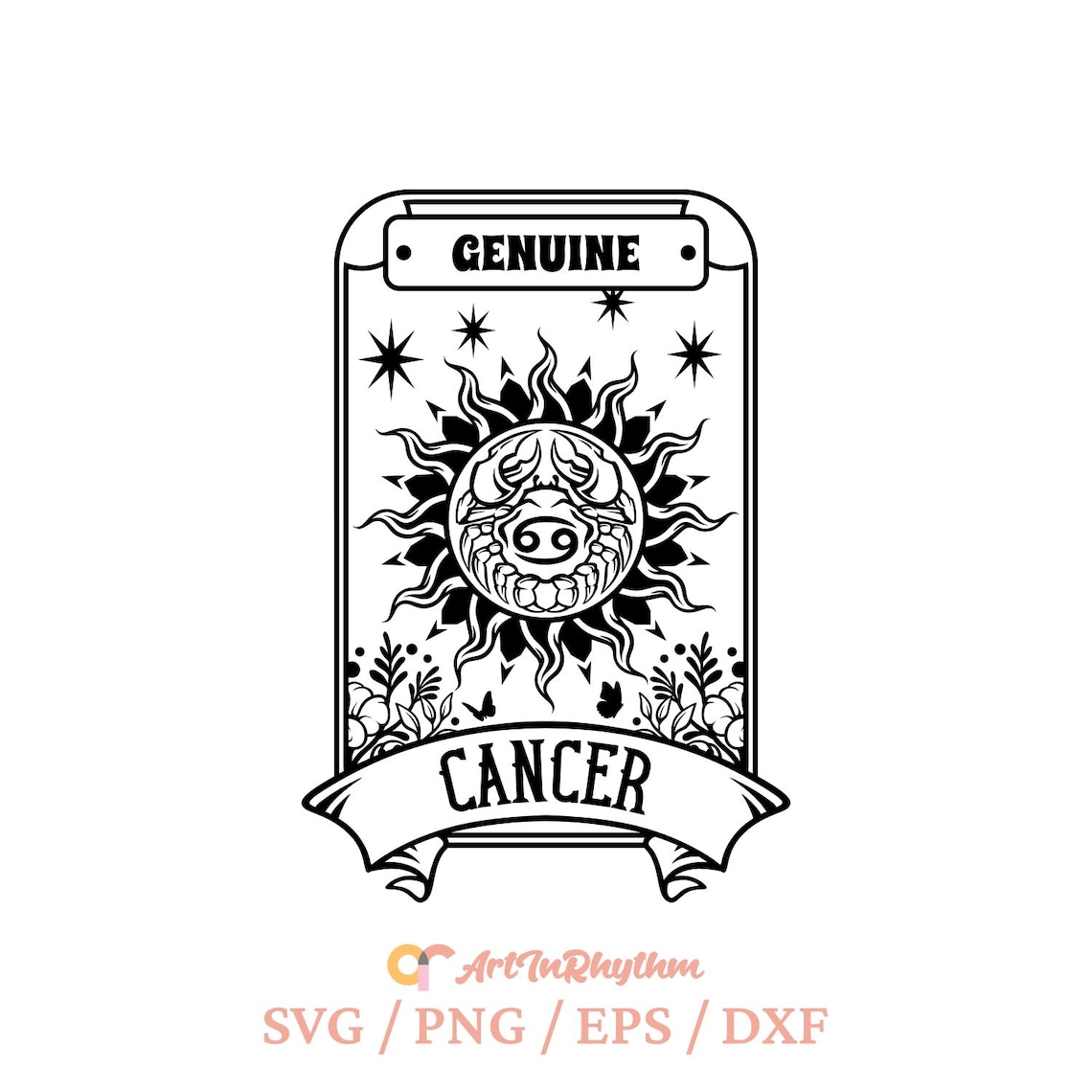 Cancer Zodiac Sign Tarot Card, Cancer Horoscope Sign Svg, Cancer ...