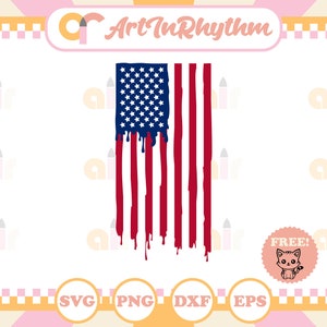 Dripping American Flag Svg, Distressed USA Flag Svg, Independence Day ...