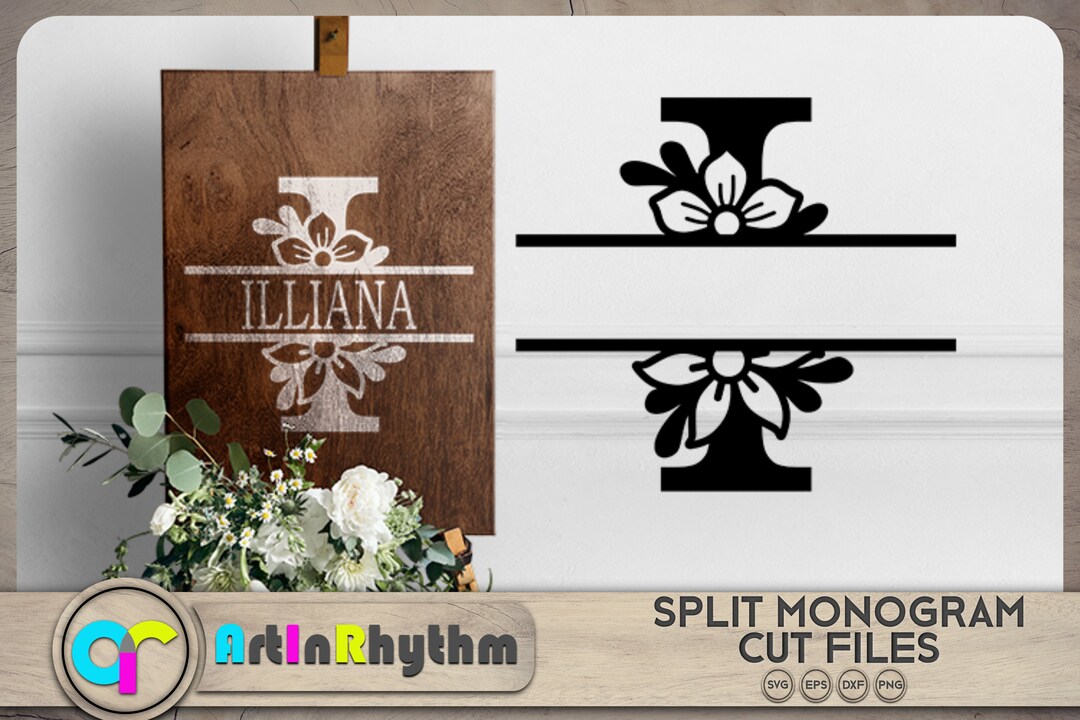 Split Letter I Monogram Svg Letter I Monogram Svg Floral - Etsy
