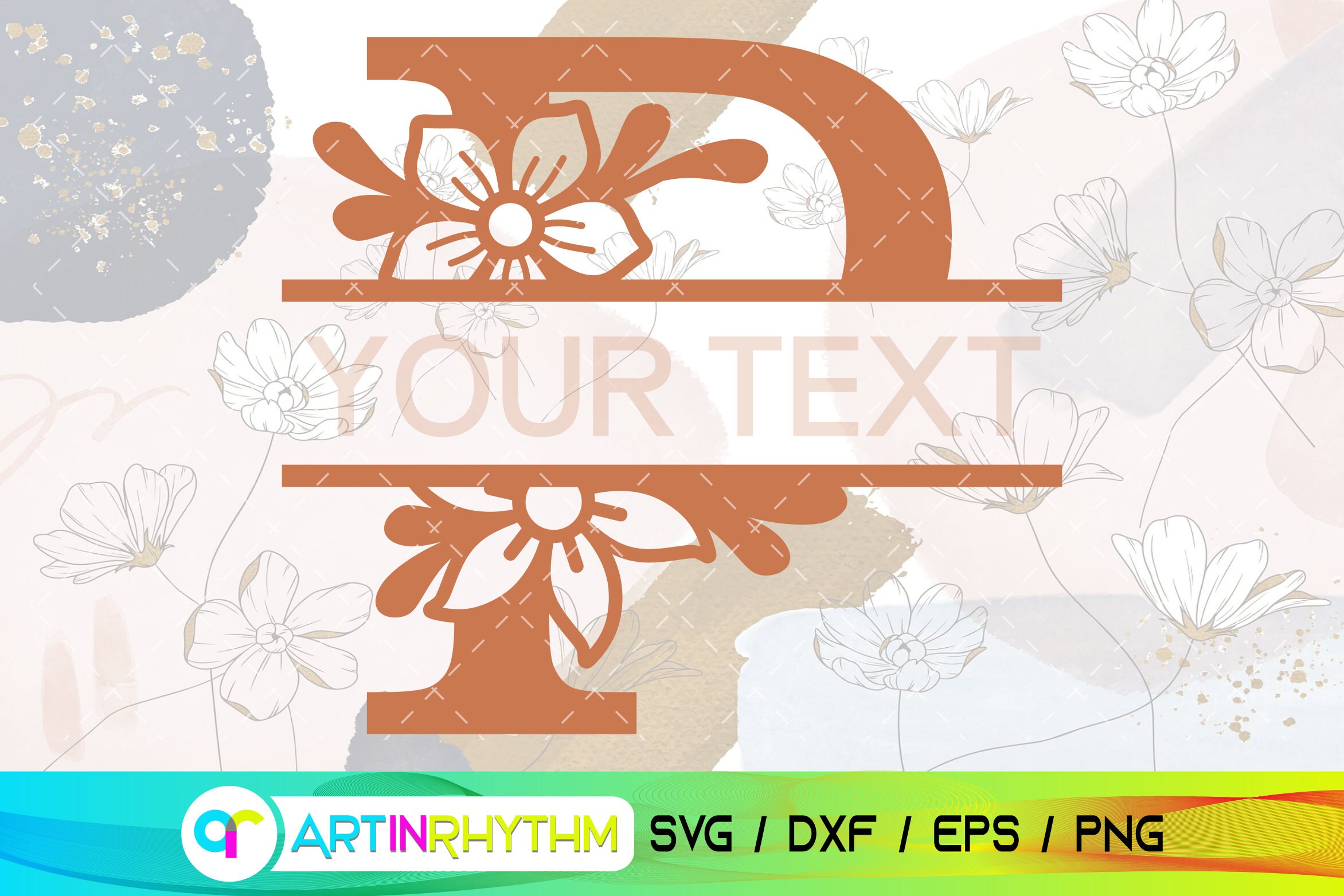 Split Letter P Monogram Svg Letter P Monogram Svg Floral - Etsy