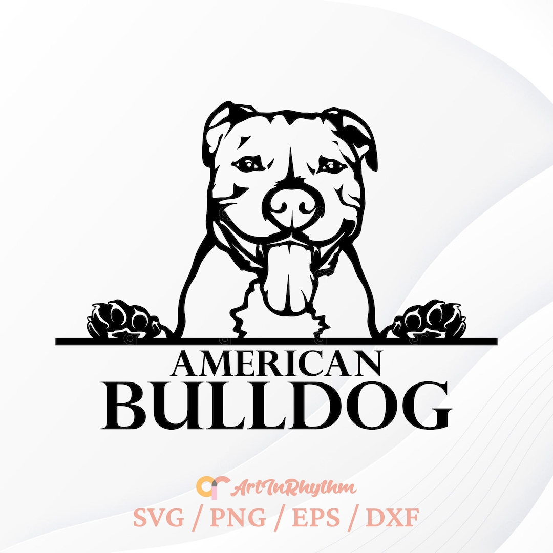 Dog Svg, American Bulldog Svg, Bulldog Svg, Dog Cut File, Pet Svg, Dog ...