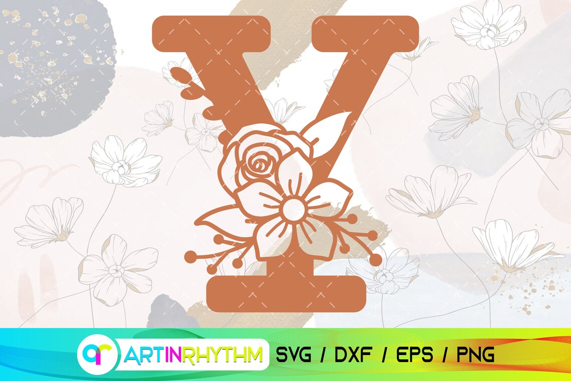 Letter Y Svg Floral Letter Y Alphabet Svg Letter Svg - Etsy