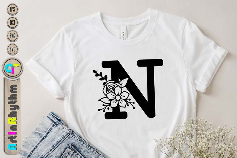 Letter N Svg Floral Letter N Alphabet Svg Letter Svg - Etsy