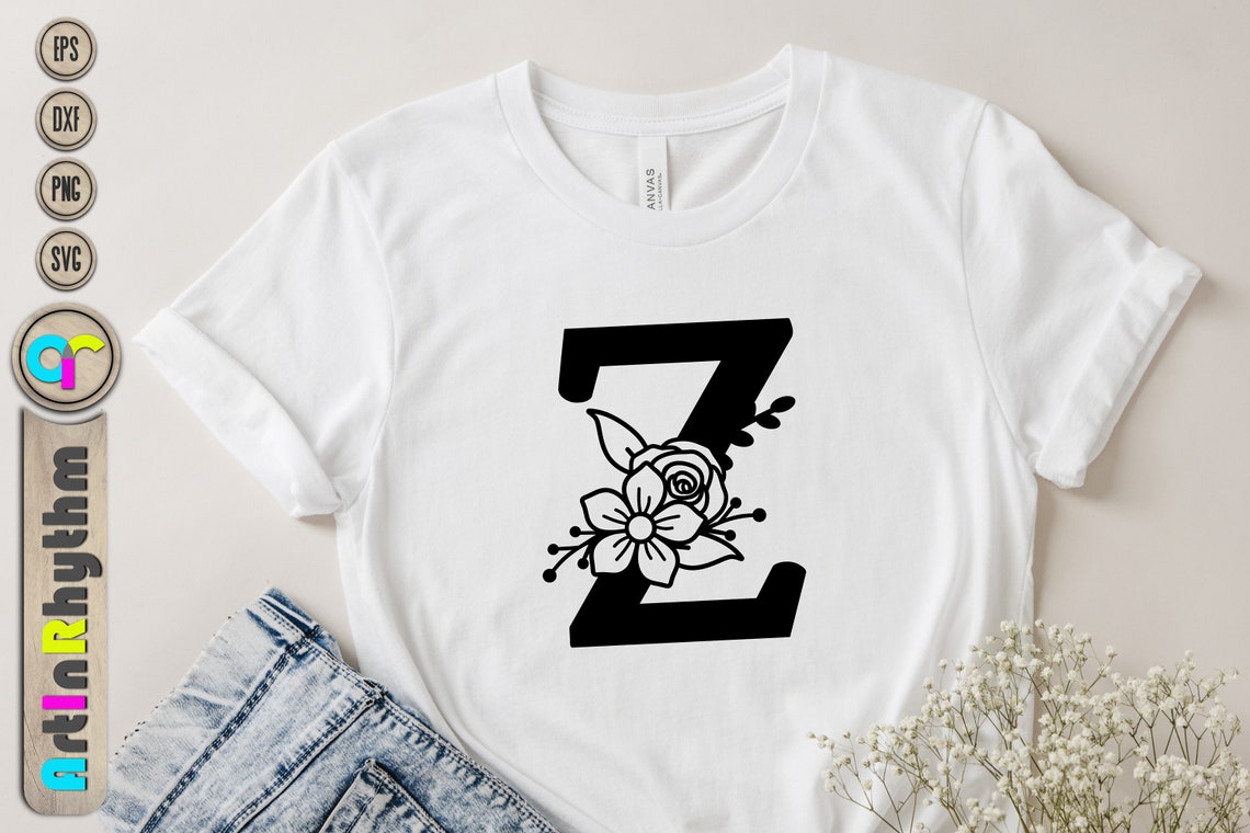 Letter Z Svg Floral Letter Z Alphabet Svg Letter Svg - Etsy