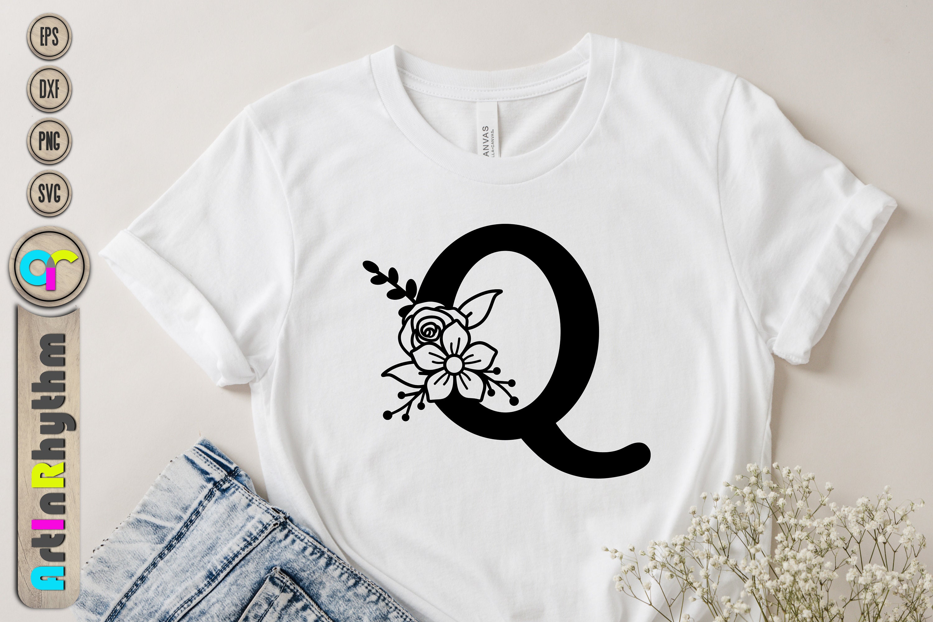 Letter Q Svg Floral Letter Q Alphabet Svg Letter Svg - Etsy