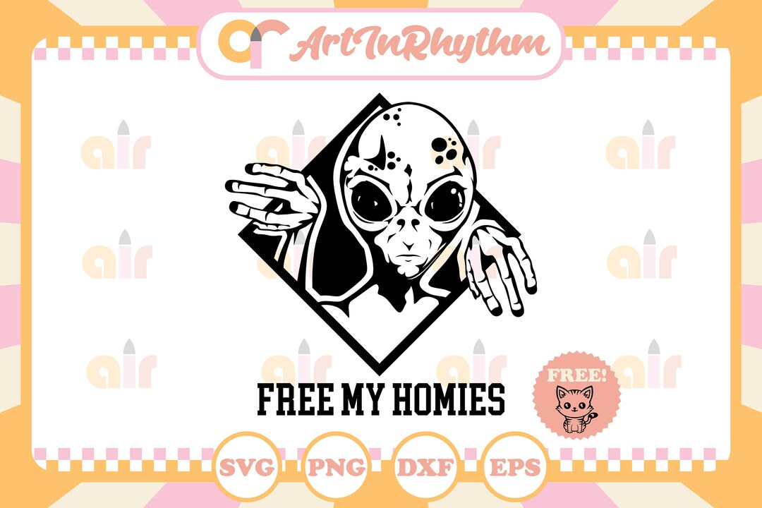 Free my homies svg Alien svg Alien shirt design Alien svg - Etsy Portugal