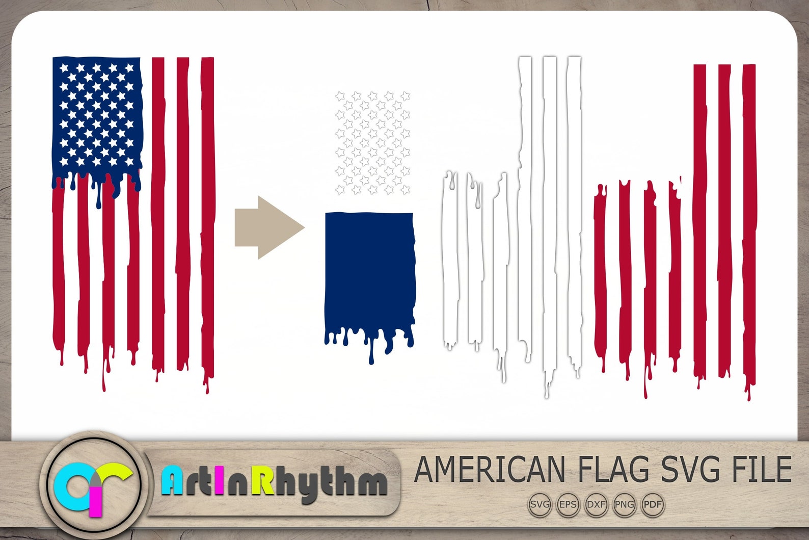 Dripping American Flag Svg Distressed USA Flag Svg - Etsy