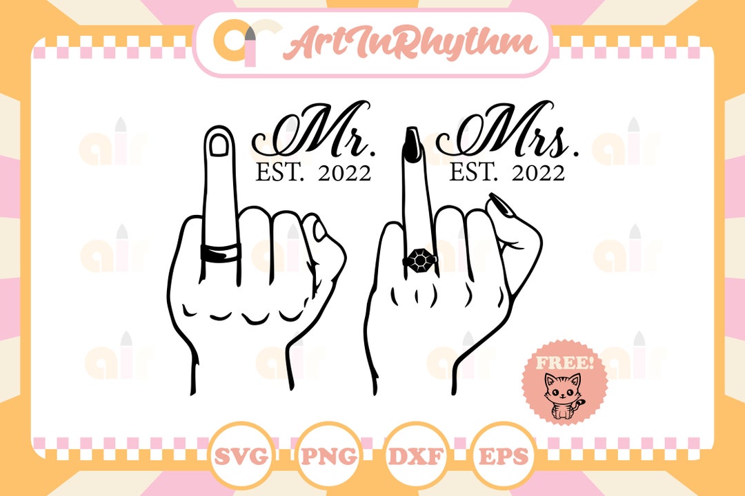 Dedos de boda Svg Sr. y Sra. 2022 Svg Anillo de compromiso - Etsy México