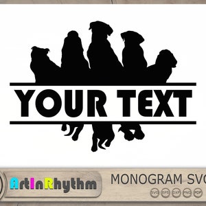 Dog Split Monogram Svg, Dogs Svg, Dog Monogram Svg, Dog Cliparts ...