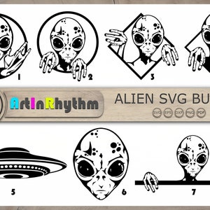 Alien Svg Bundle, Aliens Svg, Alien Svg Files, UFO Svg, Alien Svg Cut ...