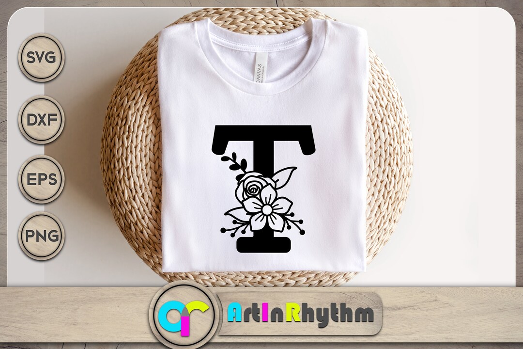 Letter T Svg Floral Letter T Alphabet Svg Letter Svg - Etsy