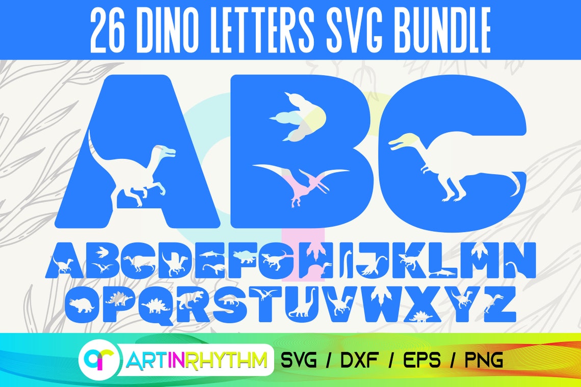 Dinosaur Alphabet Svg Bundle Dinosaur A-z Font Svg Dino - Etsy