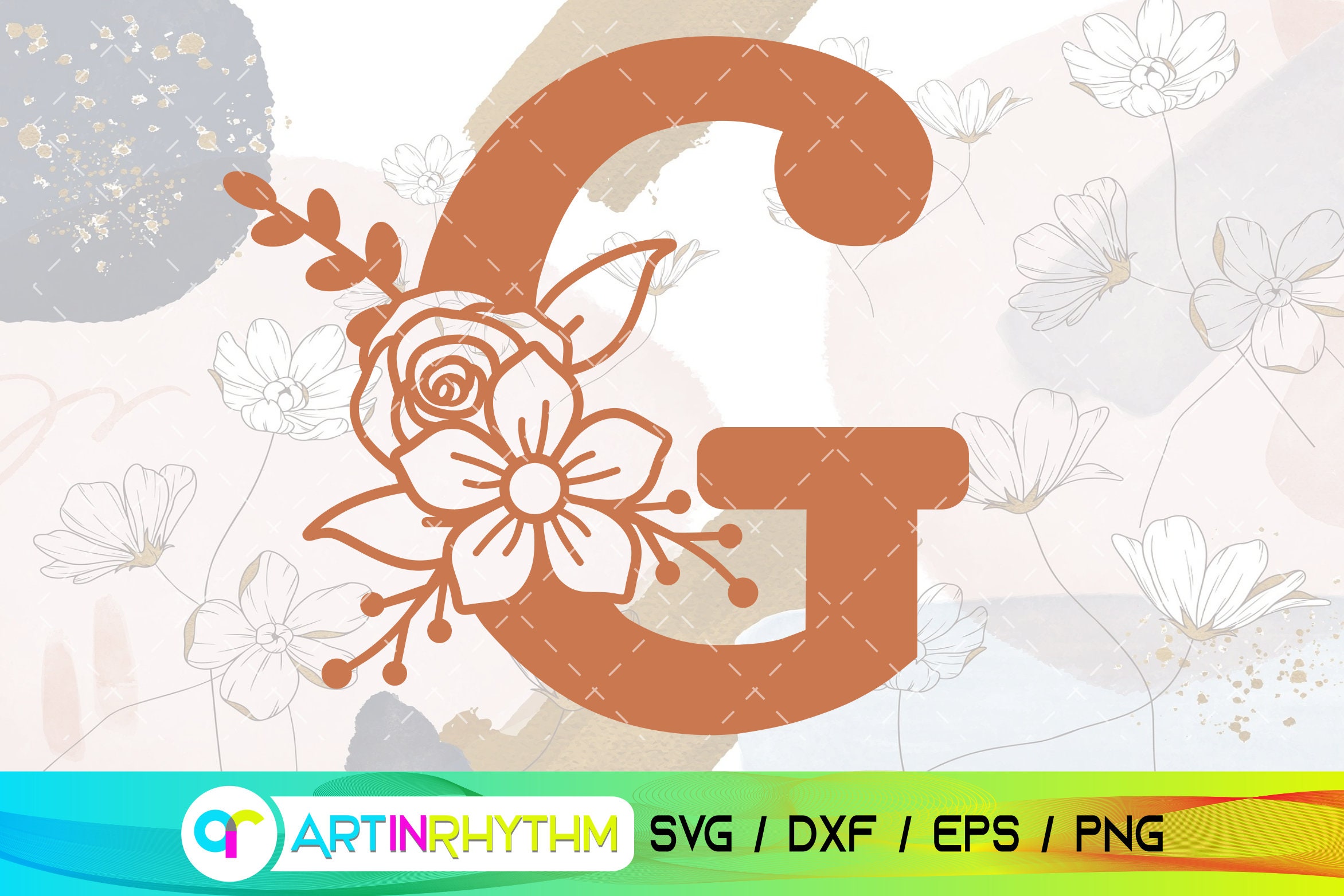 Letter G Svg Floral Letter G Alphabet Svg Letter Svg - Etsy