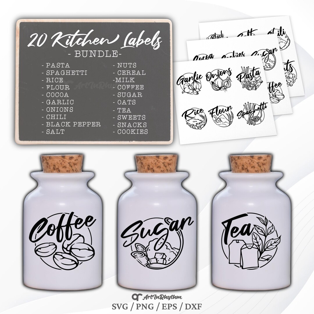 Kitchen Svg, Kitchen Labels Svg, Pantry Label Svg Bundle, Pantry Labels ...