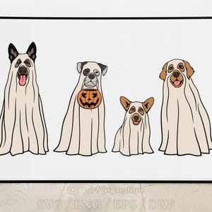 Ghost Dogs Svg, Retro Halloween Ghost Dog Svg, Ghost Dog Retro Spooky ...