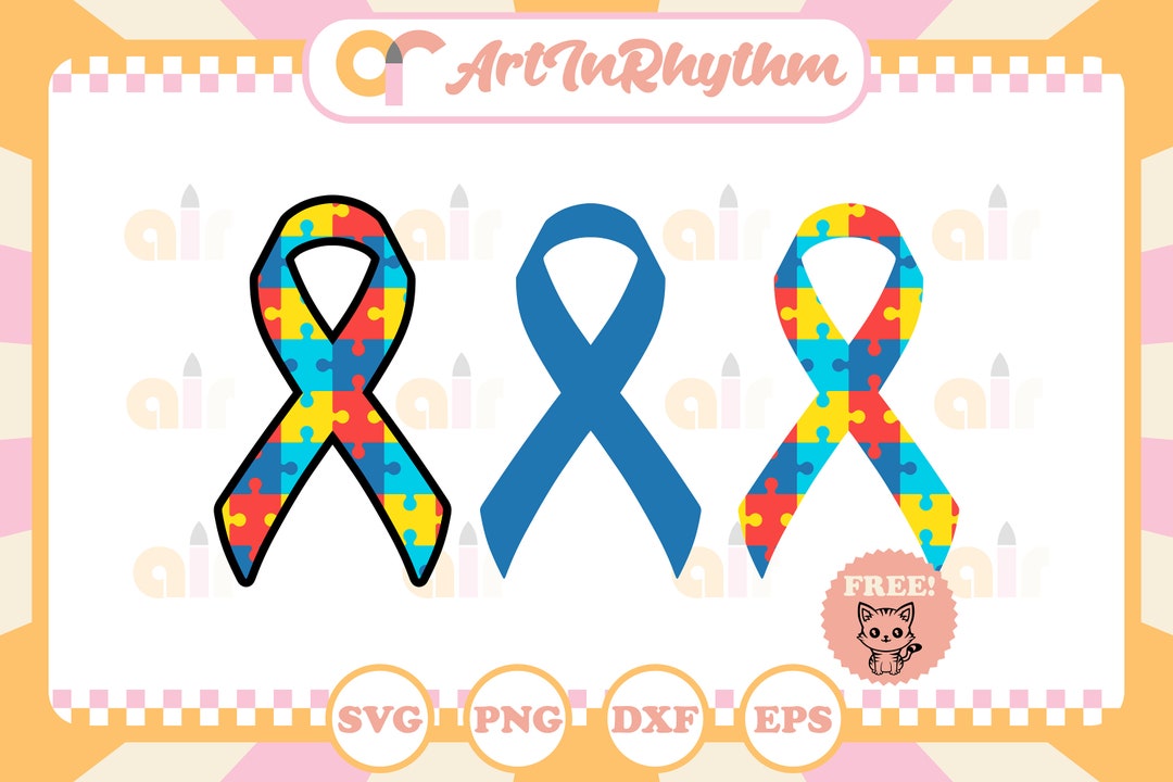 Autism Ribbon Svg, Ribbon Svg, Autism Awareness Svg, Autism Svg, April ...